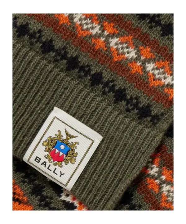Bally Fair Isle Wool Scarf - Green