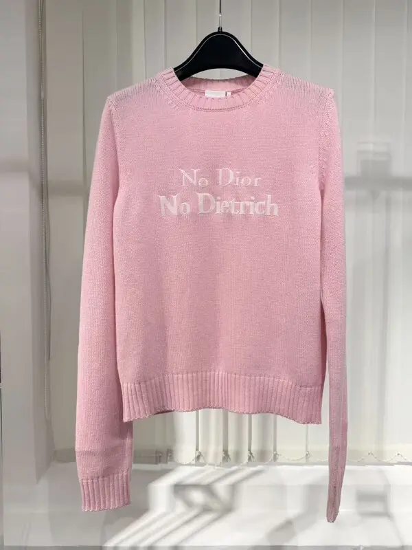 Dior Long-sleeved Knitwear With Logo - Pink