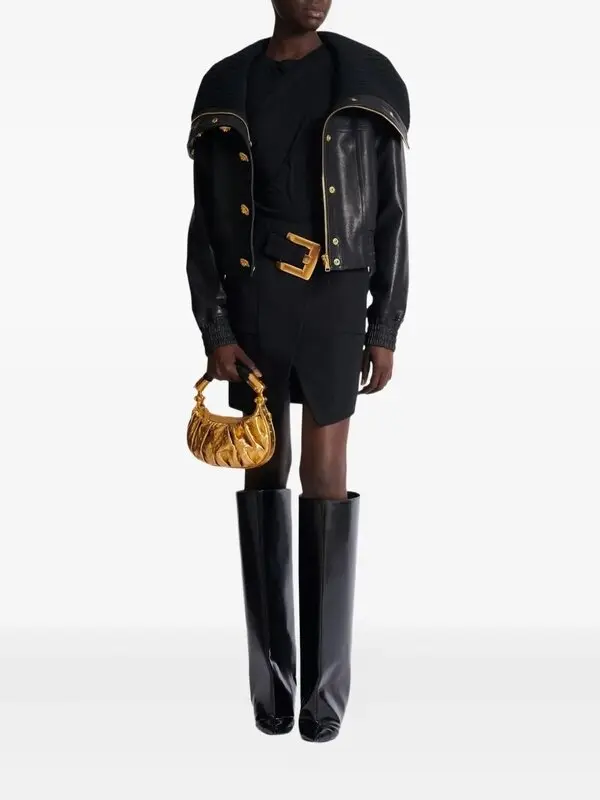 Balmain Belted Mini Skirt With Anthem Buckle