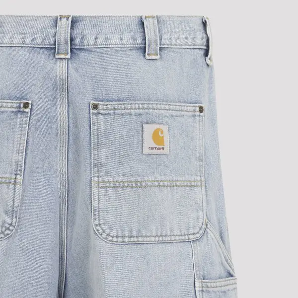 Carhartt Work In Progress Double Knee Denim Shorts - Gray