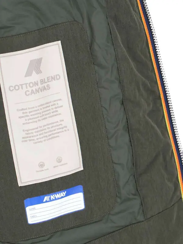 K-WAY Hooded Jacket With Pocket Details And Logo Tape - Black