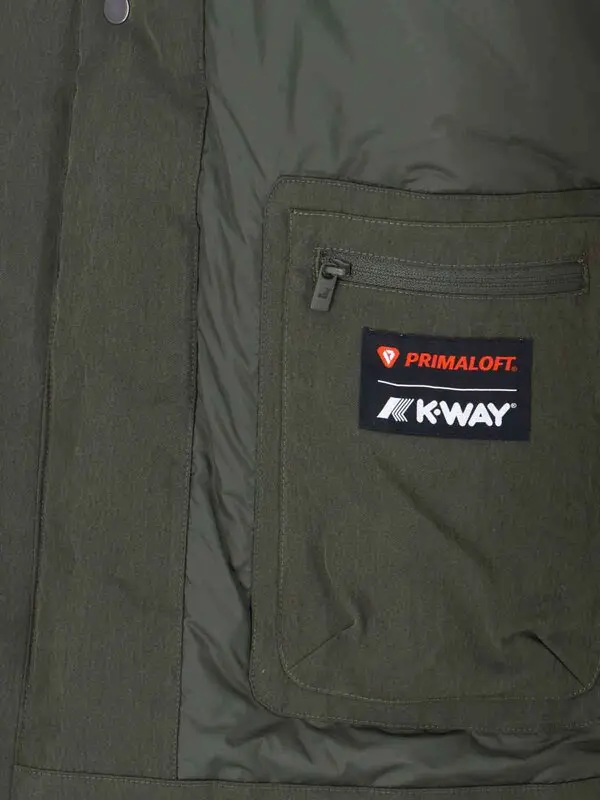 K-WAY Hooded Jacket With Pocket Details And Logo Tape - Black