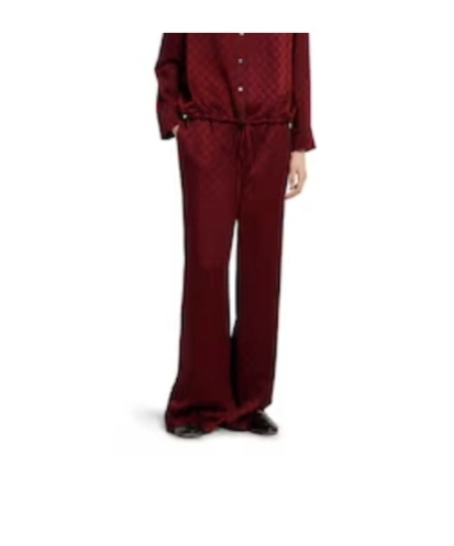 Gucci Gg Monogram Satin Pants - Red