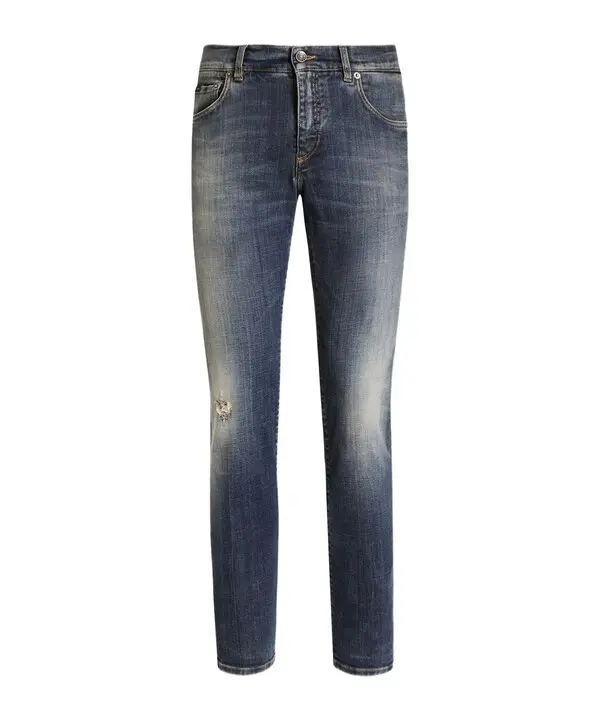 Dolce & Gabbana Logo Plaque Jeans - Black
