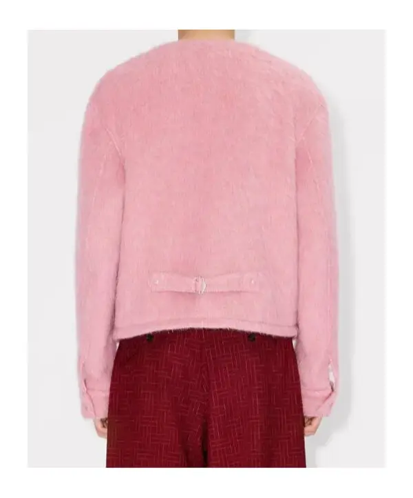 Kenzo Hairy Wool Alpaca And Mohair Collarless Jacket