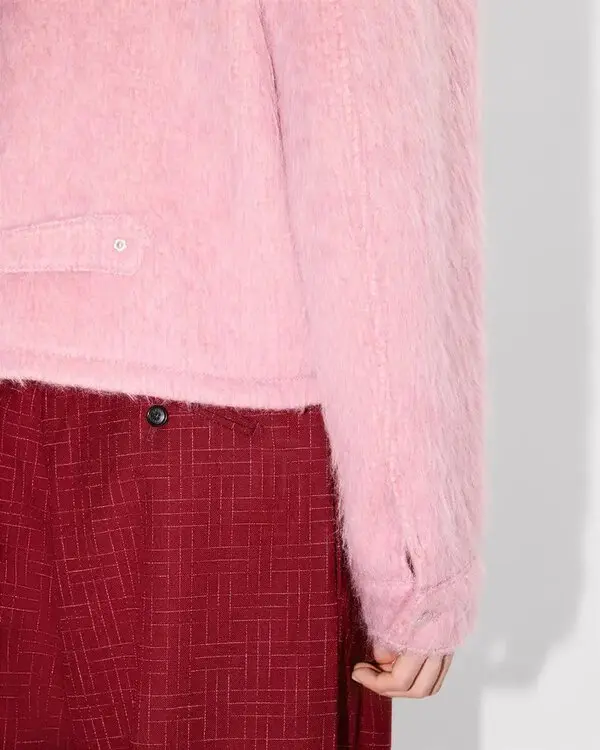Kenzo Hairy Wool Alpaca And Mohair Collarless Jacket