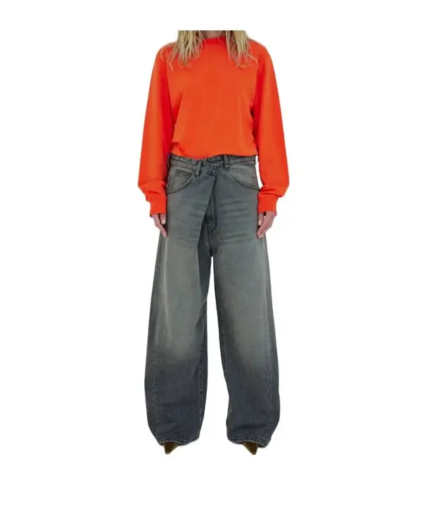 DARKPARK Fold Over Wide Leg Denim Trousers