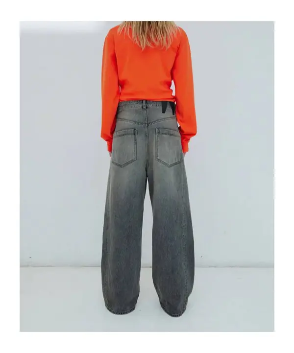 DARKPARK Fold Over Wide Leg Denim Trousers