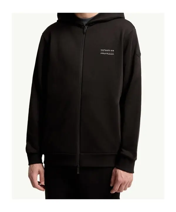 Moncler Logo Embroidered Zip-up Hoodie