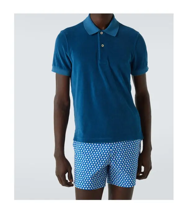 TOM FORD Cotton-blend Velvet Polo Shirt