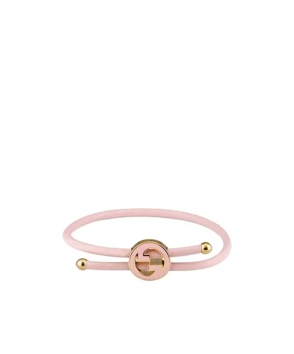 Gucci Bracelet With Enamel Round Interlocking G - Light Pink