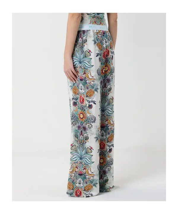 Just Cavalli Printed Wide Leg Pants - Gray