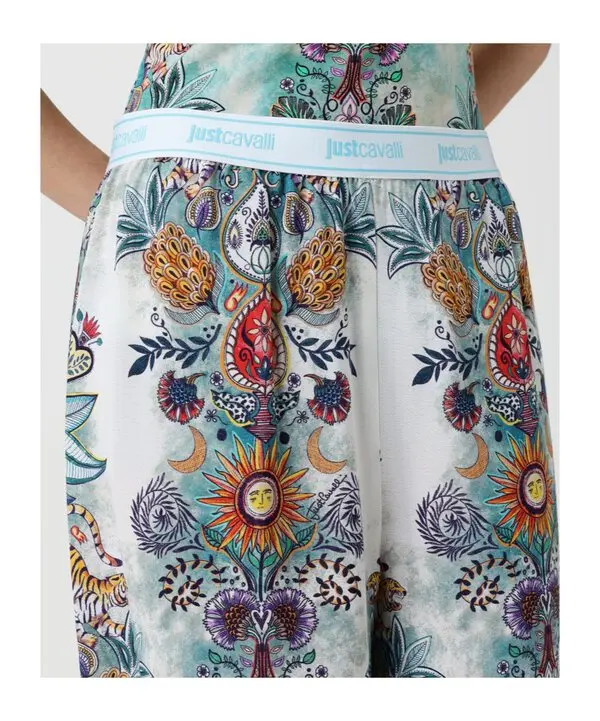 Just Cavalli Printed Wide Leg Pants - Gray