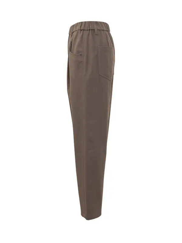 Brunello Cucinelli High-waisted Straight Leg Trousers - Brown