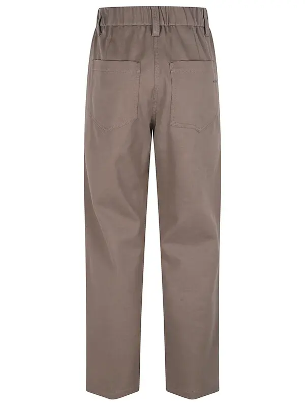 Brunello Cucinelli High-waisted Straight Leg Trousers - Brown