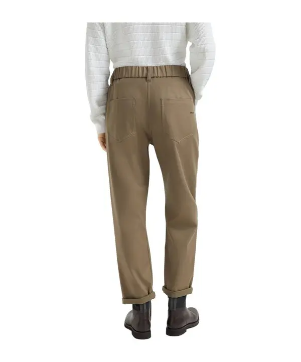 Brunello Cucinelli High-waisted Straight Leg Trousers - Brown