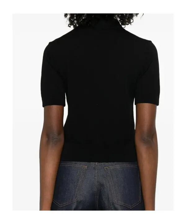 A.p.c. Short Sleeve Knit Polo Top - Black