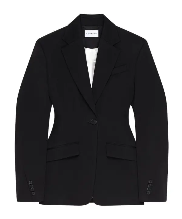Givenchy Cocoon Collared Buttoned Jacket - Black