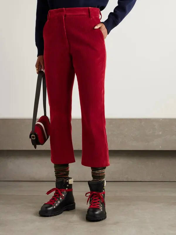 Bally Flared Cropped Corduroy Trousers