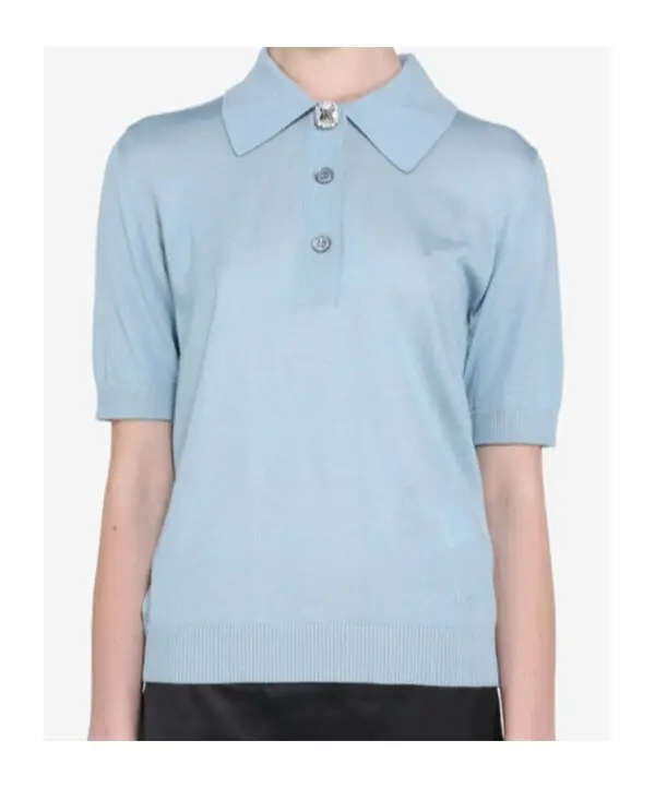 N.21 Short-sleeved Polo Shirt With Ribbed Details