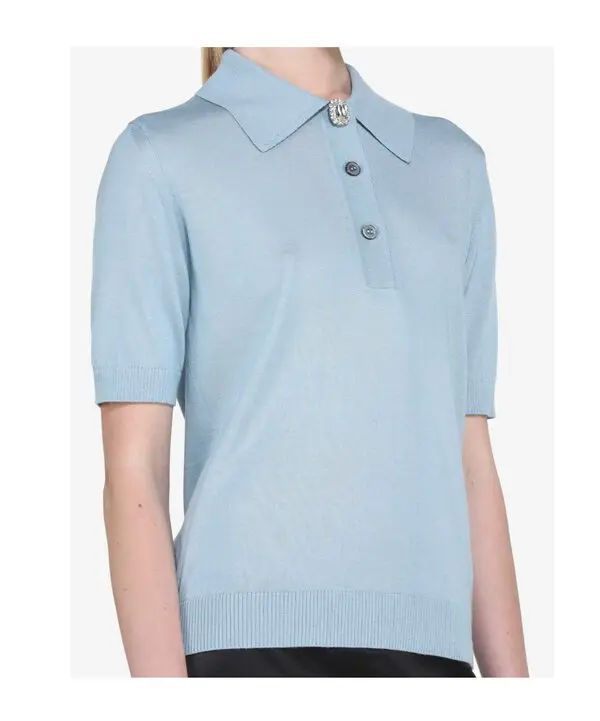 N.21 Short-sleeved Polo Shirt With Ribbed Details