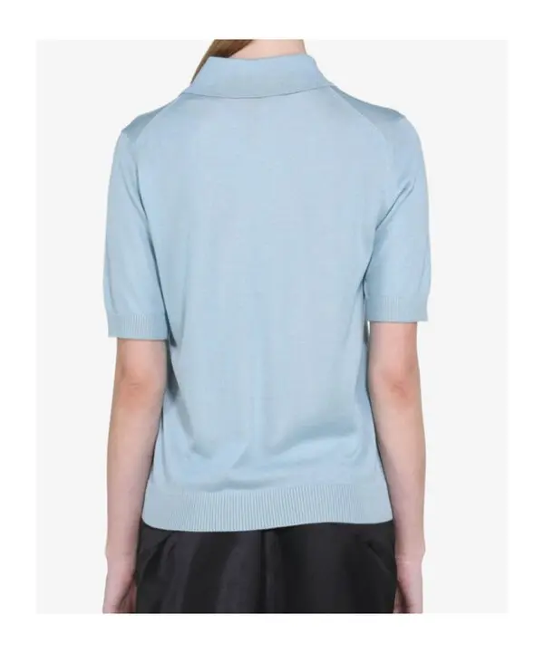 N.21 Short-sleeved Polo Shirt With Ribbed Details