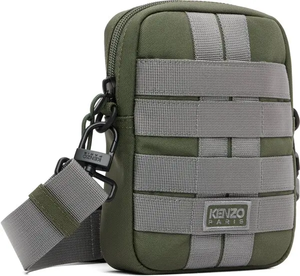 Kenzo Explorer Sling Bag With Woven Patchwork Details