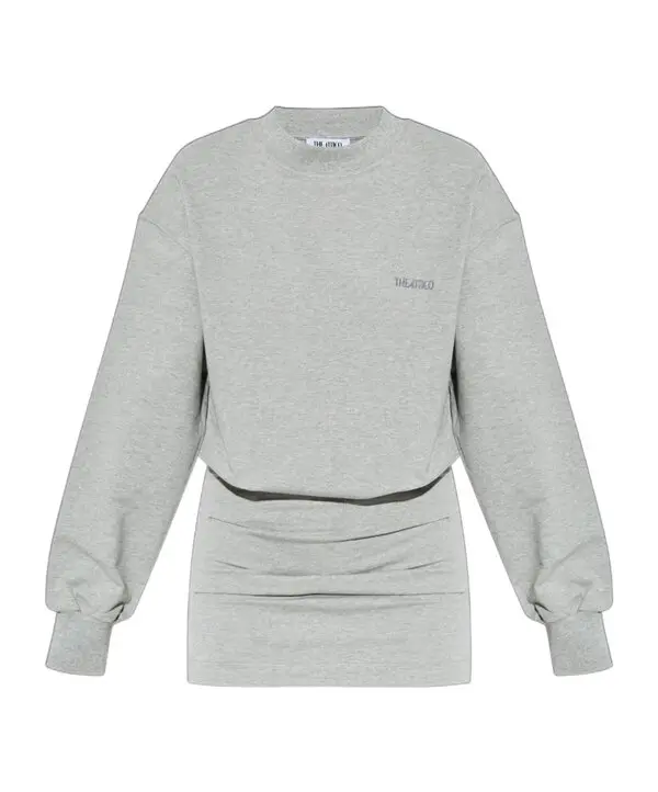 Attico Logo Detailed Sweatshirt Dress - Gray