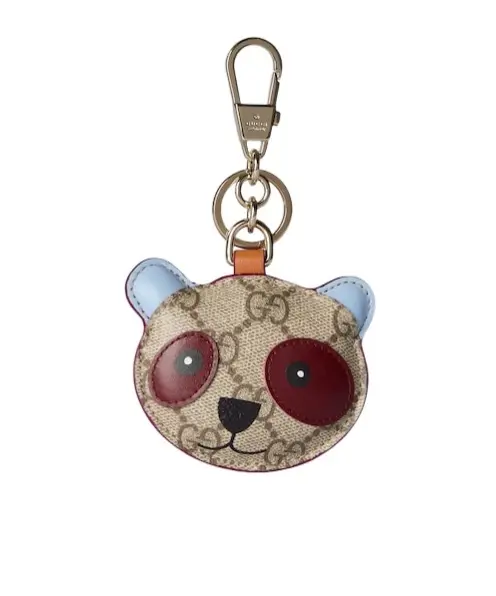 Gucci Panda-shaped Bag Charm - Beige And Dark Brown