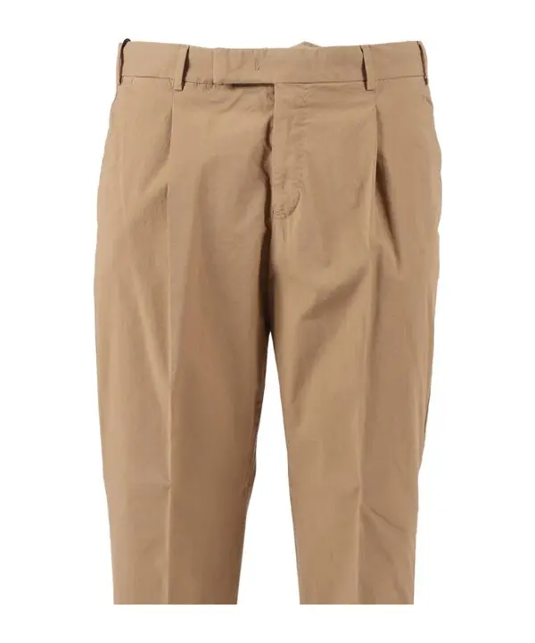 PT TORINO Rebel Pleated Cuffed Trousers - Beige