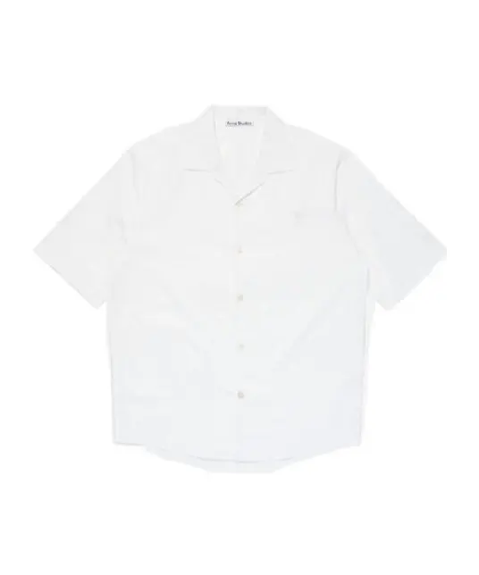 Acne Studios Logo Embroidered Poplin Shirt - White