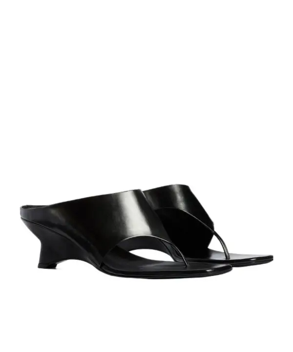 Khaite Marlow Mule Wedge Sandals - Black