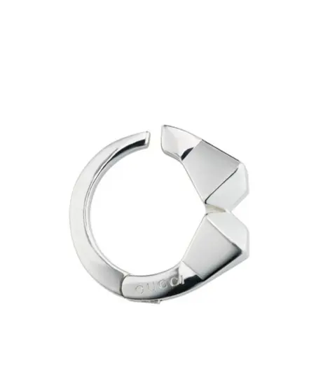 Gucci Chiodo Mono Hoop Earring - White