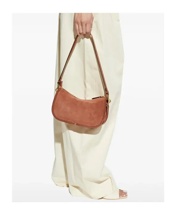 COACH Waverly Suede Chain-link Shoulder Bag - Brown