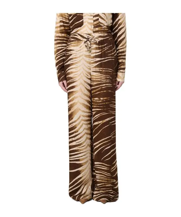 Just Cavalli Zebra Print Wide Leg Trousers