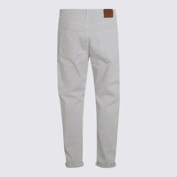 Brunello Cucinelli Tapered Leg Trousers With Logo Patch