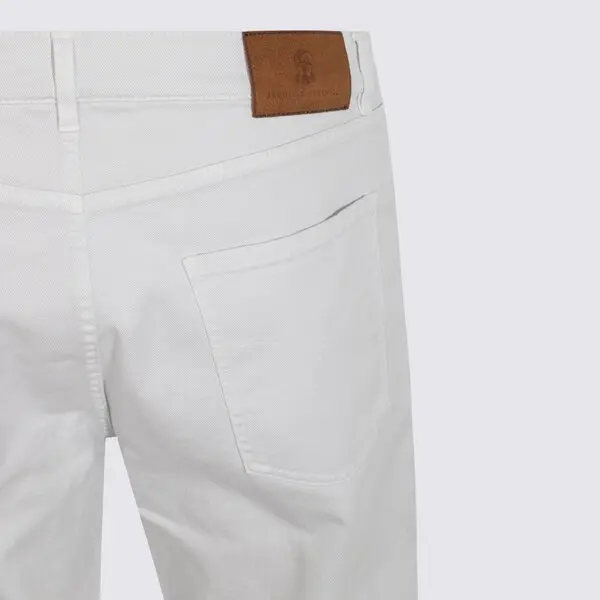 Brunello Cucinelli Tapered Leg Trousers With Logo Patch