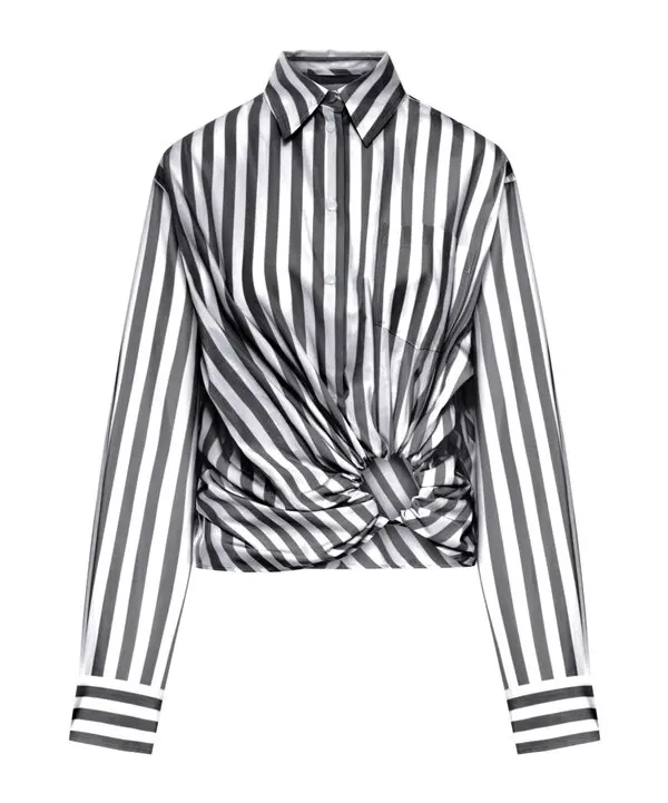Sportmax Striped Poplin Shirt - Gray