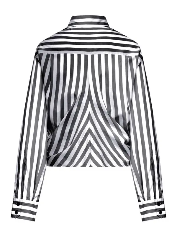 Sportmax Striped Poplin Shirt - Gray