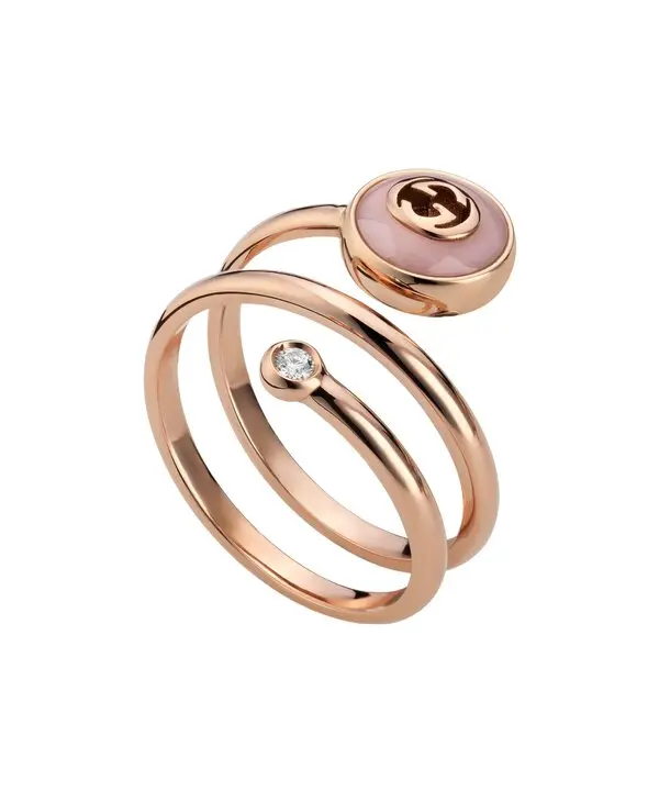 Gucci Interlocking G Spiral Ring - Yellow
