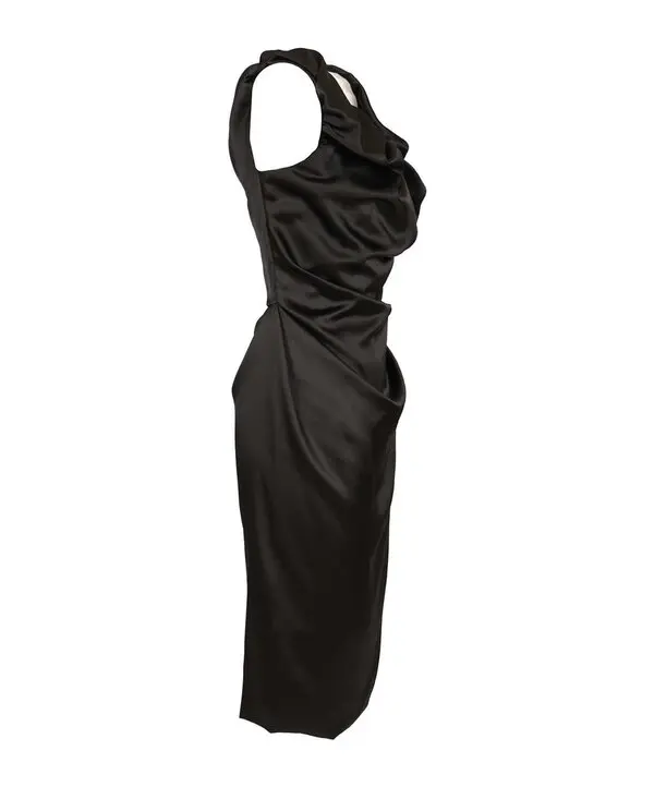 vivienne westwood ginnie draped off-the-shoulder satin dress Vivienne Westwood Ginnie Amber Draped Dress