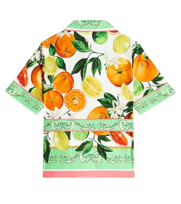 Dolce & Gabbana Printed Cotton Poplin Shirt With Belt