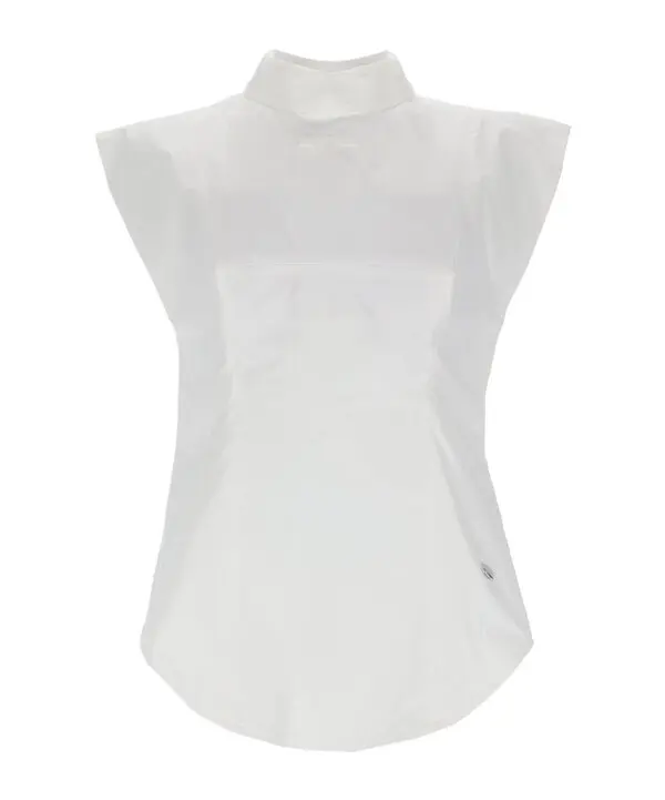 JEAN PAUL GAULTIER Sleeveless Stand-collar Top With Curved Hem