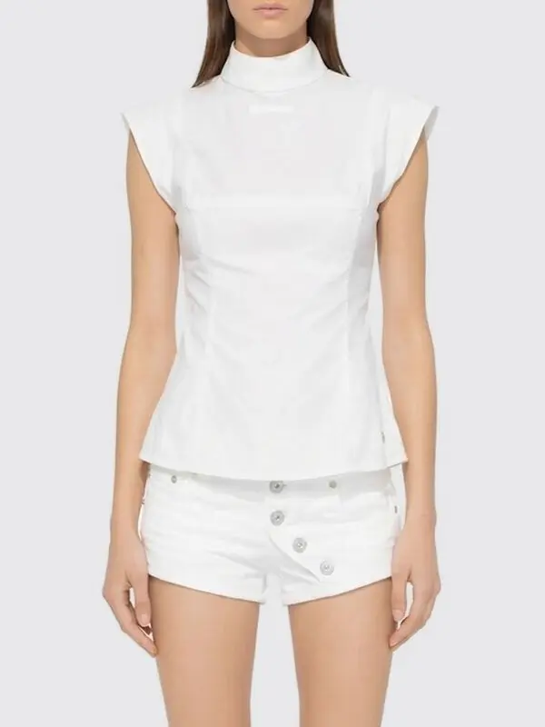 JEAN PAUL GAULTIER Sleeveless Stand-collar Top With Curved Hem
