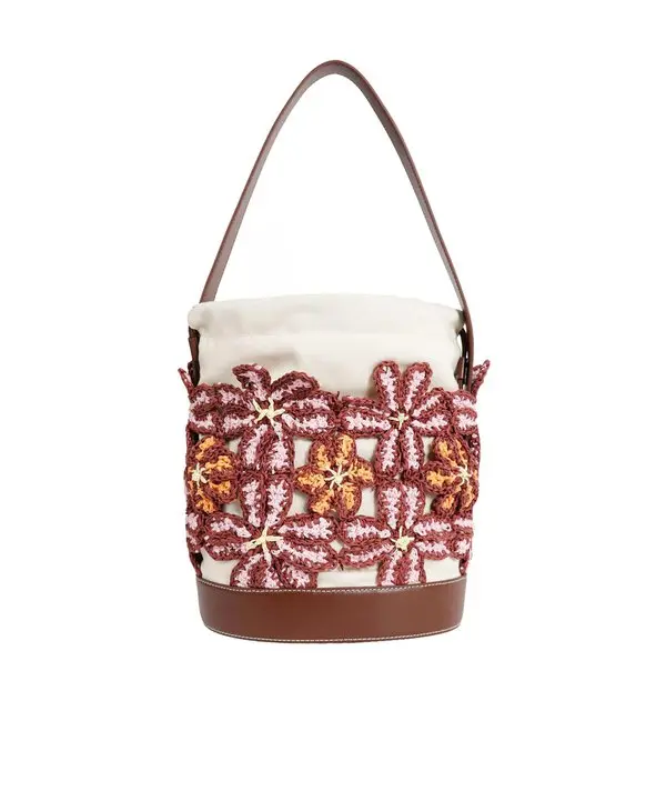 Marni Crochet Bucket Shoulder Bag - Red