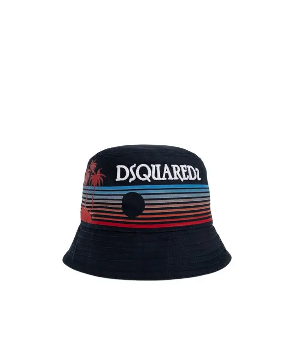 Dsquared2 Logo Printed Bucket Hat - Black