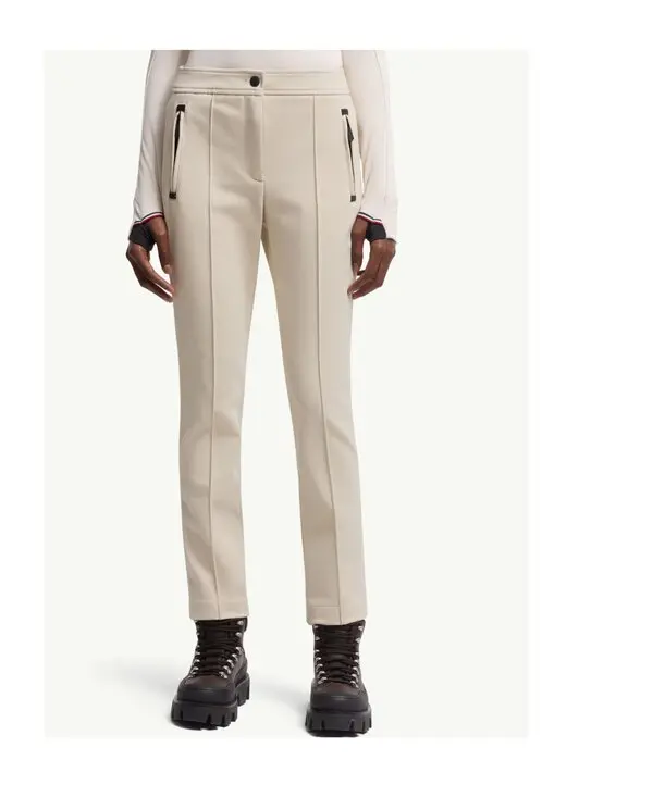 Moncler Mid Rise Technical Twill Ski Trousers - Light Beige