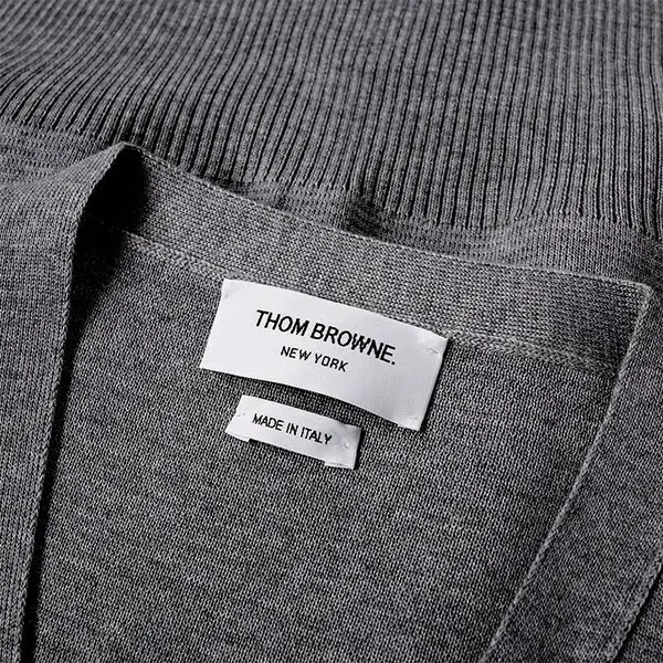 Thom Browne Four-stripe Wool Knitted Cardigan - Medium Gray