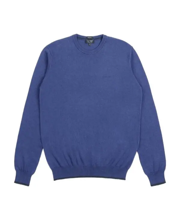 Emporio Armani Round Neck Patch Pullover - Blue