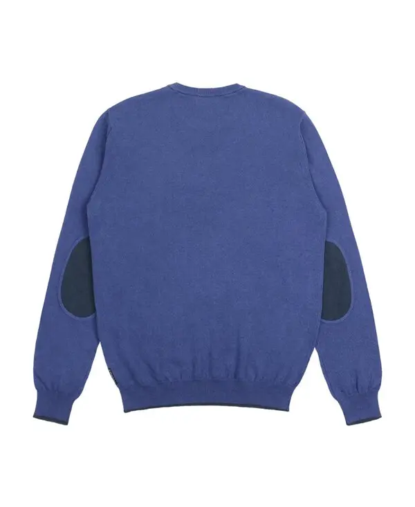 Emporio Armani Round Neck Patch Pullover - Blue